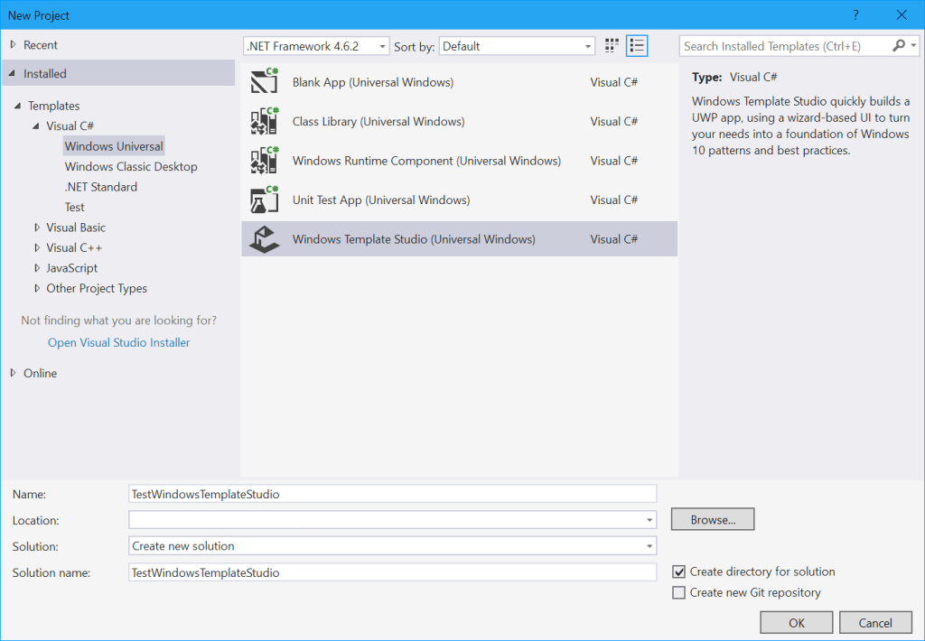 UWP: Loving the Windows Template Studio Extension – Christopher Tom ...