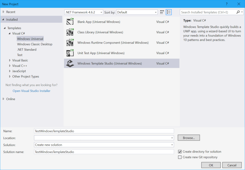 UWP: Loving the Windows Template Studio Extension – Christopher Tom ...